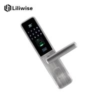 China Zinc Alloy Touch Screen Fingerprint Door Lock 350mm 78mm Silver Red Brass MF1 Card for sale