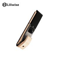 China Aluminium Alloy Automatic Door Lock 410mm 4-in-1 Fingerprint Password RFID Key for sale
