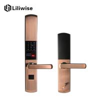 China OEM ODM Fingerprint Sliding Door Lock with Touch Screen - 370mm x 79mm Size, 6V Battery Powered for sale