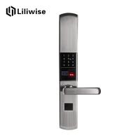 China Optical Sensor Fingerprint Door Lock Zinc Alloy Digital Password for Wood Door 370mm for sale