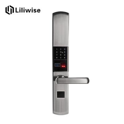 China Optical Sensor Fingerprint Door Lock Zinc Alloy Digital Password for Wood Door 370mm for sale