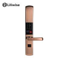 China SJ6062-2 Residential Fingerprint Door Lock with 370mm×79mm Dimensions and 10,000 Operation Battery Life for sale
