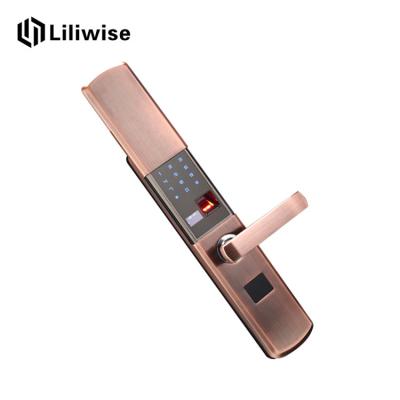 China SJ6062 Fingerprint Digital Door Lock with Sliding Cover - 370mm×79mm Zinc Alloy, 4 Unlock Methods, 300 Data Capacity for sale