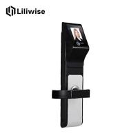 China Smart IR 3D Face Recognition Electronic Door Lock Keyless Entry Handle Lock 300 Capacity for sale
