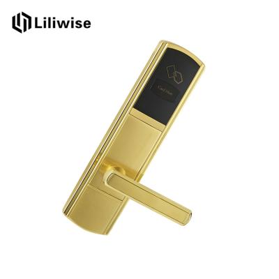 China Smart Keyless Hotel Door Lock with 200 Card Capacity and 10,000 Operation Battery Life - Zinc Alloy/Stainless Steel for sale