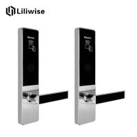 China Hotel Apartment Door Lock Zinc Alloy RFID IC Card Key 310x72mm 30-60mm Door Thickness for sale