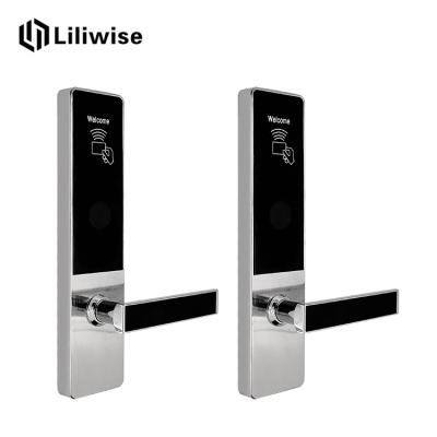 China Hotel Apartment Door Lock Zinc Alloy RFID IC Card Key 310x72mm 30-60mm Door Thickness for sale