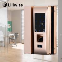 China Smart Glass Door Lock 188mm x 111mm with Fingerprint, Password & Card Access for Office Security for sale