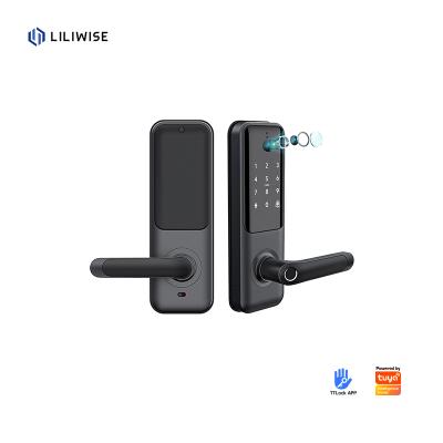 China Tuya WiFi BLE Smart Door Lock with 200 Fingerprint Capacity and 6V Battery for 35-65mm Doors for sale