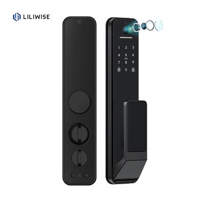 China Liliwise T7 Fully Auto Smart Lock with WiFi Bluetooth Fingerprint 200 User Capacity 7.4V Battery for 35-60mm Doors for sale