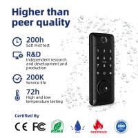 China Waterproof Smart Deadbolt Lock 200 Fingerprint Capacity 150 Password Tuya App for sale