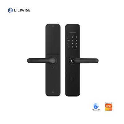 China Liliwise Waterproof Smart Door Lock 6V Battery 200 Fingerprint Capacity 35-75mm Door Thickness for sale