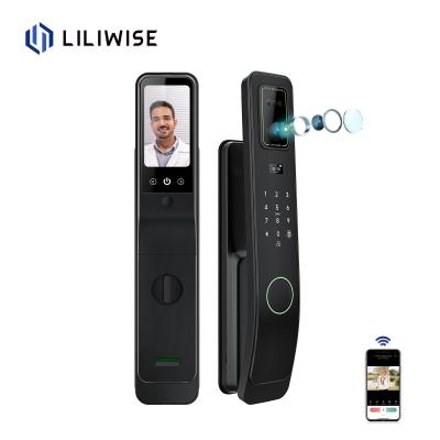 China Smart Door Lock with Face Recognition Aluminum Alloy 7.4V Rechargeable Lithium Battery for sale