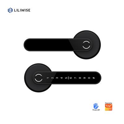 China Smart Handle Lock 6V Battery MF1 Card 35~65mm Fit Electronic Door Lock Secure Access for sale
