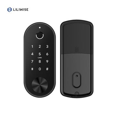 China Liliwise Smart Door Lock 6V Battery 35-55mm Door Thickness 200 Fingerprint Capacity Auto Deadbolt Electronic Door Lock for sale