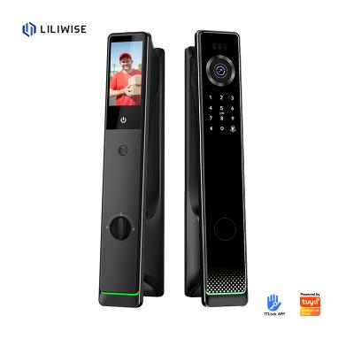 China Liliwise Tuya Smart Door Lock WiFi Fingerprint Keyless Entry with Camera 400mm Aluminum Alloy for sale