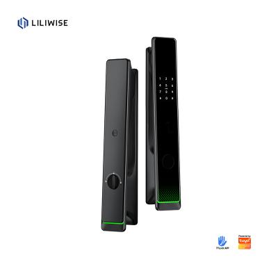 China Liliwise Smart Door Lock with Fingerprint WiFi Tuya App 7.4V Rechargeable for 35-60mm Doors for sale
