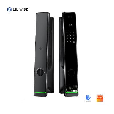 China Liliwise Tuya Smart Lock A01 with Facial Recognition Fingerprint Keyless Entry for Wooden Security Doors for sale