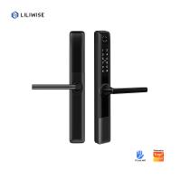 China Liliwise Waterproof Tuya WiFi BLE Fingerprint Smart Lock 299mm for Narrow Profile Aluminum Doors for sale