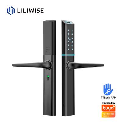 China LILIWISE Tuya WiFi BLE Smart Lock S3 Fingerprint Keyless Entry Door Lock 35-65mm for sale