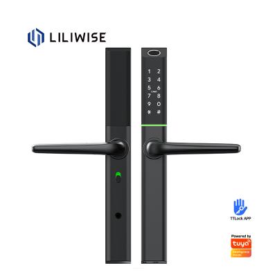 China Liliwise Ultra-Slim WiFi RFID Smart Door Lock 50mm Narrow Aluminium Tuya Compatible for sale