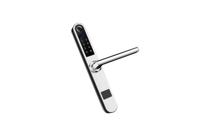 China Smart RFID Fingerprint Aluminum Glass Door Lock 4-in-1 300 Data Capacity for sale