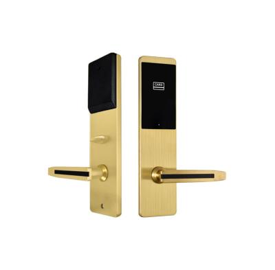 China Safety Golden Smart Electronic Hotel Door Locks RFID Card System for sale