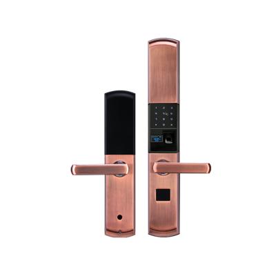 China Fingerprint Automatic Sliding Door Lock 3 Colors 370mm 79mm Zinc Alloy for sale
