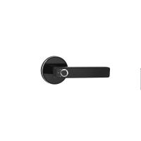 China Semiconductor Fingerprint Biological Discern Black Door Handle Lock for sale