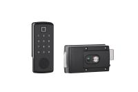 China Fingerprint Zinc Alloy Electronic RIM Door Lock 4 in 1 Unlock 300pcs Data Capacity for sale