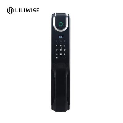 China Zinc Alloy Automatic Electronic Door Lock with Fingerprint MF1 Card for Residential Apartment 410mm for sale