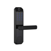 China Black Smart Electronic Door Lock Zinc Alloy Fingerprint WiFi Bluetooth 300pcs Data Capacity for sale