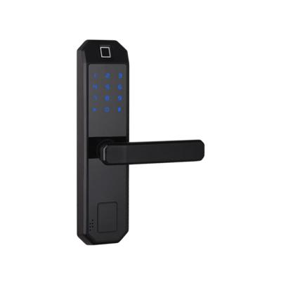 China Black Smart Electronic Door Lock Zinc Alloy Fingerprint WiFi Bluetooth 300pcs Data Capacity for sale