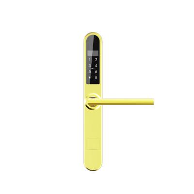 China RFID Card Aluminum Door Lock with C-Class Lock Core - 280×38×25mm Panel Size, 200 User Capacity, 6V Battery Operation for sale