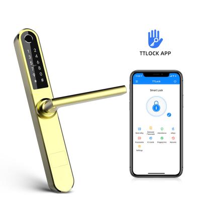 China S31B 38mm Slim Panel Smart Electronic Door Lock with WiFi/Bluetooth APP, Fingerprint & MF1 Card Access for sale