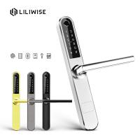 China Stainless Steel Smart Fingerprint Door Lock 38mm Slim WiFi Bluetooth Remote Control for 30-80mm Doors for sale