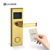 China 304 Stainless Steel Hotel Door Lock P10 with Mifare RFID Card System - 68x294mm Size, 10,000 Operations Battery Life for sale