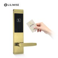 China Zinc Alloy Black Hotel Key Card Door Lock with ANSI Mortise MF1 Card Type 298×74×10mm 6V Battery for sale