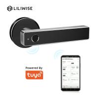 China Tuya WiFi Bluetooth Smart Door Lock with Fingerprint Reader - 300 User Capacity, 6V Battery, 142mm Handle for sale
