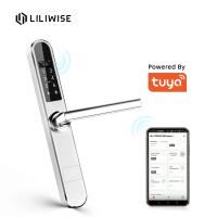 China Tuya Smart Aluminum Door Lock 38mm Panel with RFID Card & PIN Code Unlock for 30-80mm Doors for sale