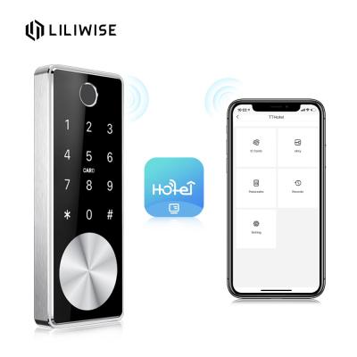 China Smart Hotel WiFi Door Lock with Fingerprint and PIN Code 150mm 60mm for sale