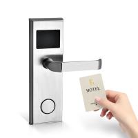 China 304 Stainless Steel RFID Card Keyless Hotel Door Lock - 240mm x 77mm, 200 Card Capacity, 10,000 Operations for sale