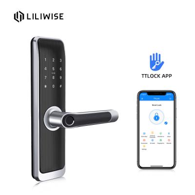 China LILIWISE H36B WiFi Bluetooth Electronic Fingerprint Door Lock - 6 Unlock Methods, 270mm×70mm×20mm Size, 200 Fingerprint Capacity for sale