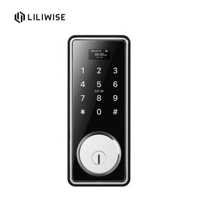 China Intelligent Key Card Door Lock Biometric Keypad Digital WiFi Electric Single Deadbolt Smart Lock for sale