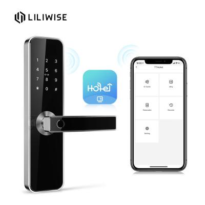 China LILIWISE H31B-H Smart Fingerprint Door Lock with WiFi Control, 6 Unlock Methods, 270x70x19mm Size for Hotel Rooms for sale