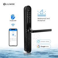 China S31B Stainless Steel Smart Fingerprint Door Lock with 6V Battery & 10,000 Operation Cycle for Aluminum Sliding Doors for sale