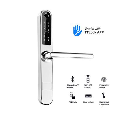 China 304 Stainless Steel Electronic Door Lock Outdoor Waterproof Biometric Fingerprint Scanner 38mm Width for sale