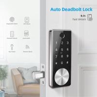 China 6V BLE WiFi Smart Door Lock Zinc Alloy Fingerprint Front Door Lock for Airbnb for sale