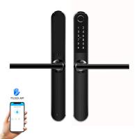 China Smart Sliding Door Lock 38mm Panel Width 6V 4x AAA Batteries WiFi BLE Fingerprint for sale