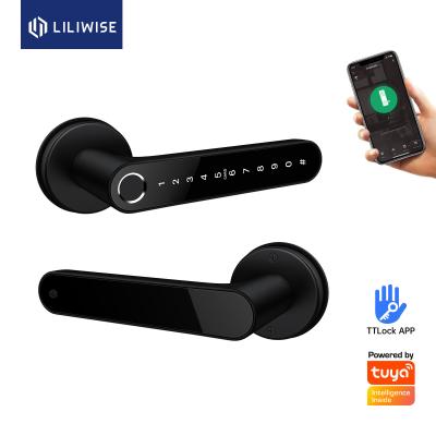 China WiFi App Smart Fingerprint Door Handle Lock Identification Time 0.1S for sale